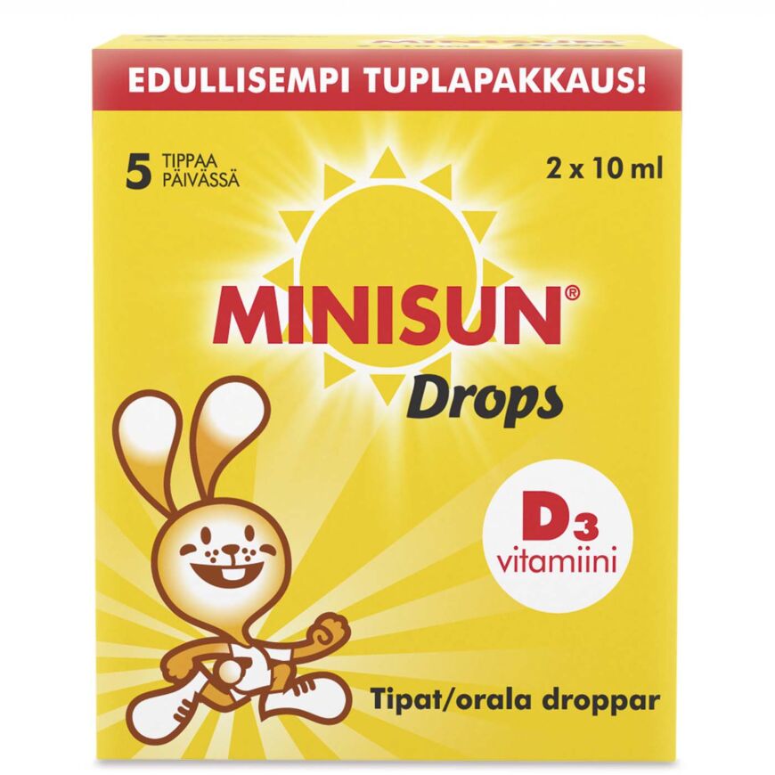 MINISUN D-VITAMIINI 2 X 10 ML TIPAT | Yliopiston Apteekki