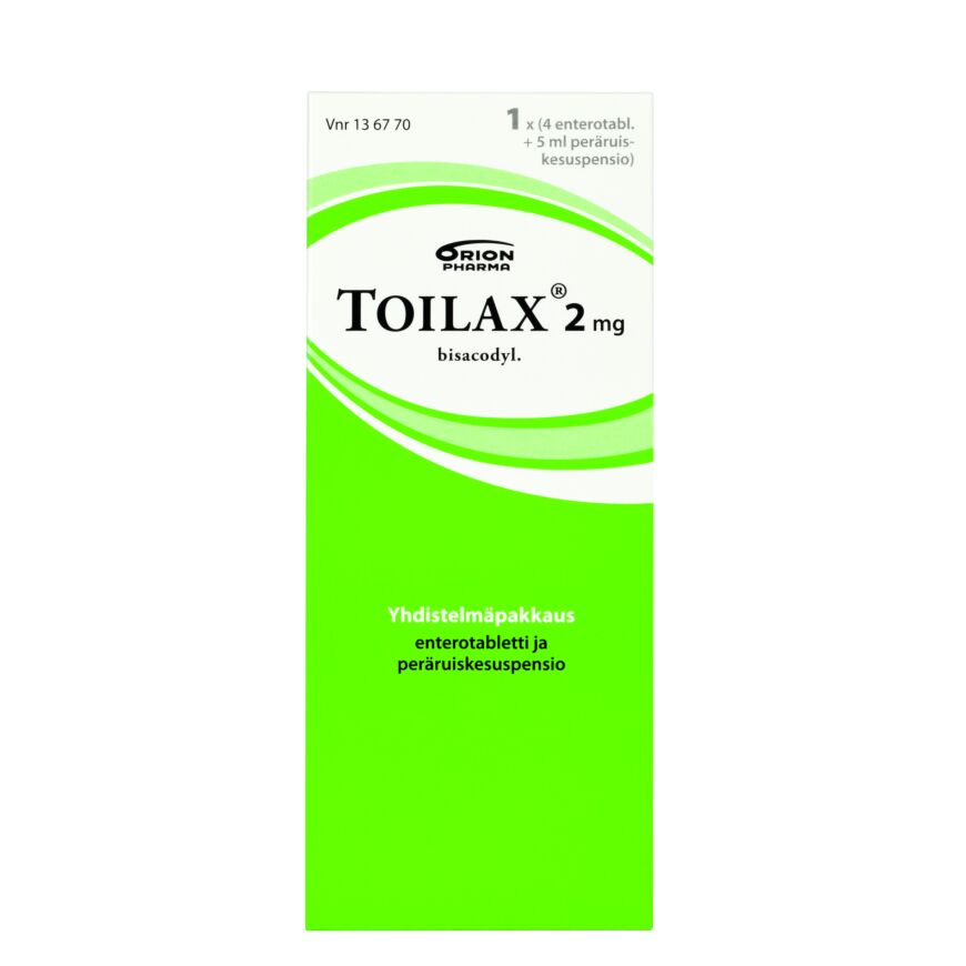 TOILAX YHDISTELMÄPAKKAUS 5 MG + 2 MG/ML OHUTSUOLESSA HAJOAVA TABLETTI ...