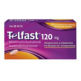 Telfast 120 mg tabletti | Yliopiston Apteekki