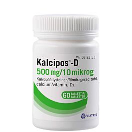 Kalcipos-D tabletti 500 mg/10 mcg | Yliopiston Apteekki