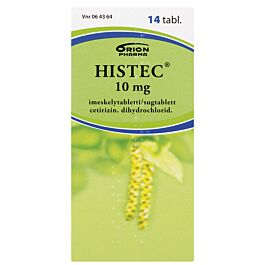 HISTEC IMESKELYTABLETTI 10MG | Yliopiston Apteekki
