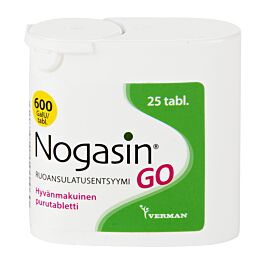 NOGASIN GO PURUTABL 25 KPL | Yliopiston Apteekki