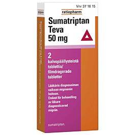 Sumatriptan Teva 50 mg kalvop. tabletti 2 fol | Ya.fi