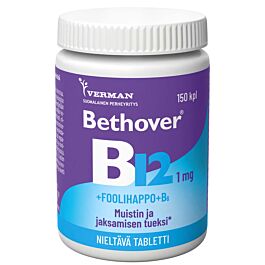 Bethover B12 +foolihappo +B6 150 tabl | Yliopiston Apteekki
