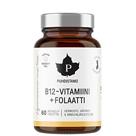 Puhdistamo B12-vitamiini + Folaatti | Yliopiston Apteekki