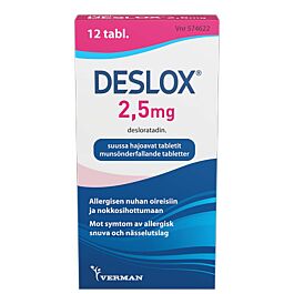 DESLOX 2,5 mg SUUSSA HAJOAVA TABLETTI 12 fol | Yliopiston Apteekki